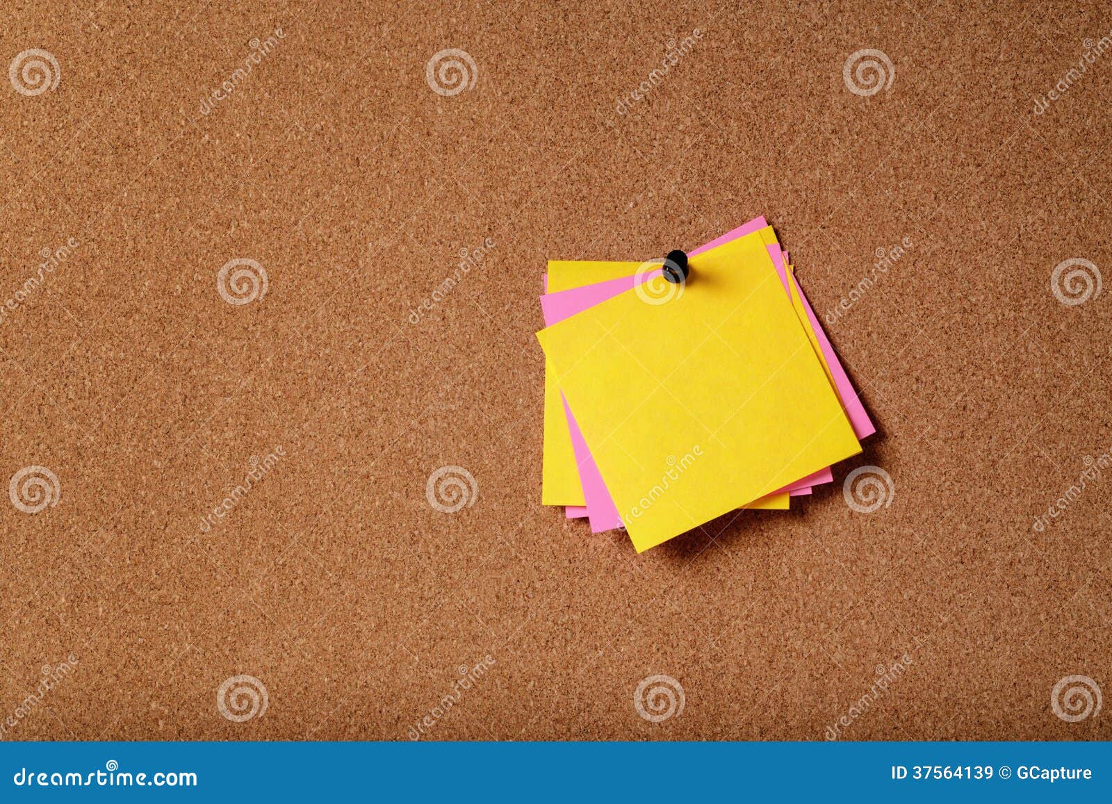 Bunch of Sticky Notes on Cork Board Stock Image - Image of memo ...