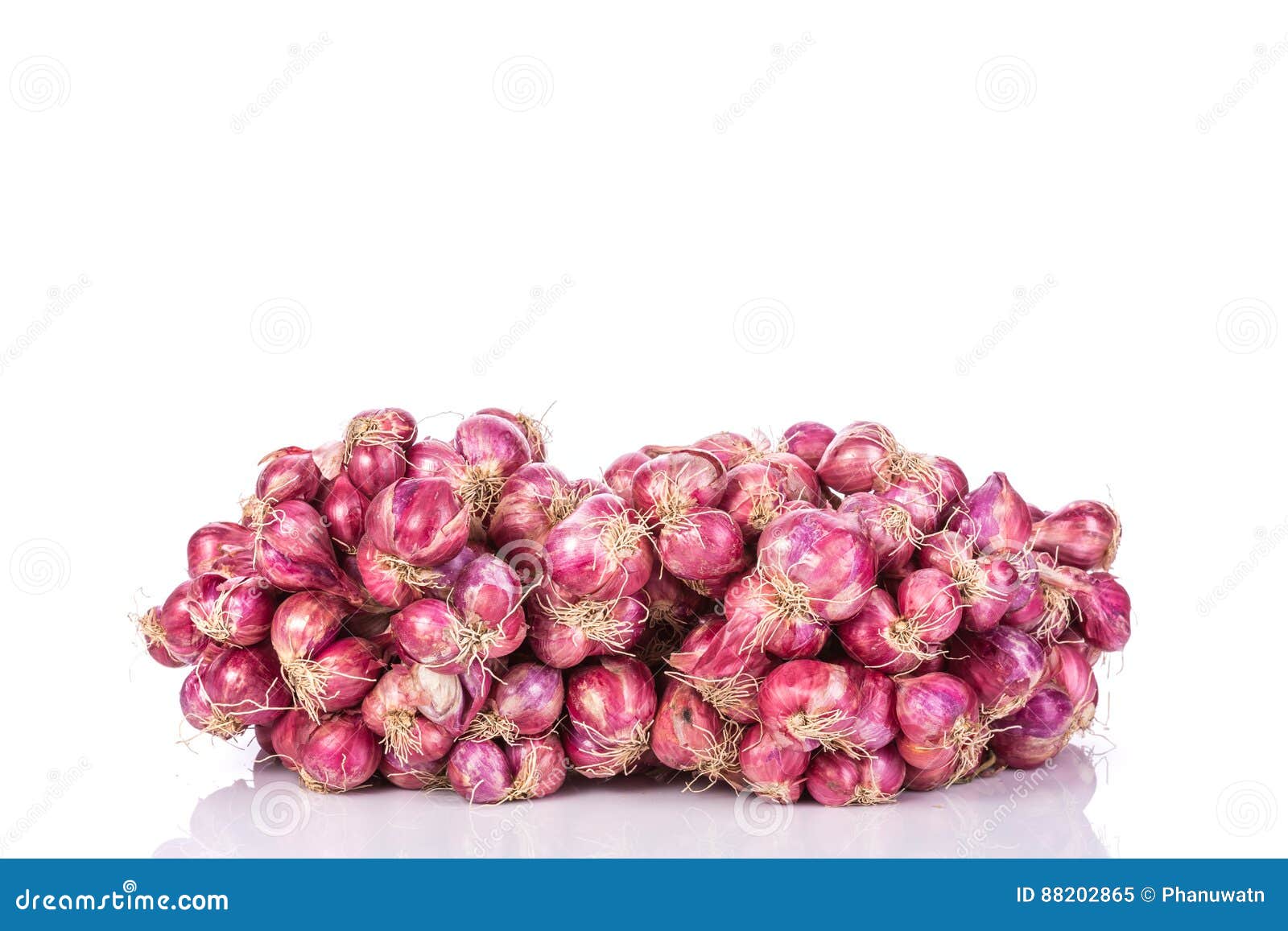 Bunch Thai Shallots. Studio Shot Isolated on White Stock Image - Image ...