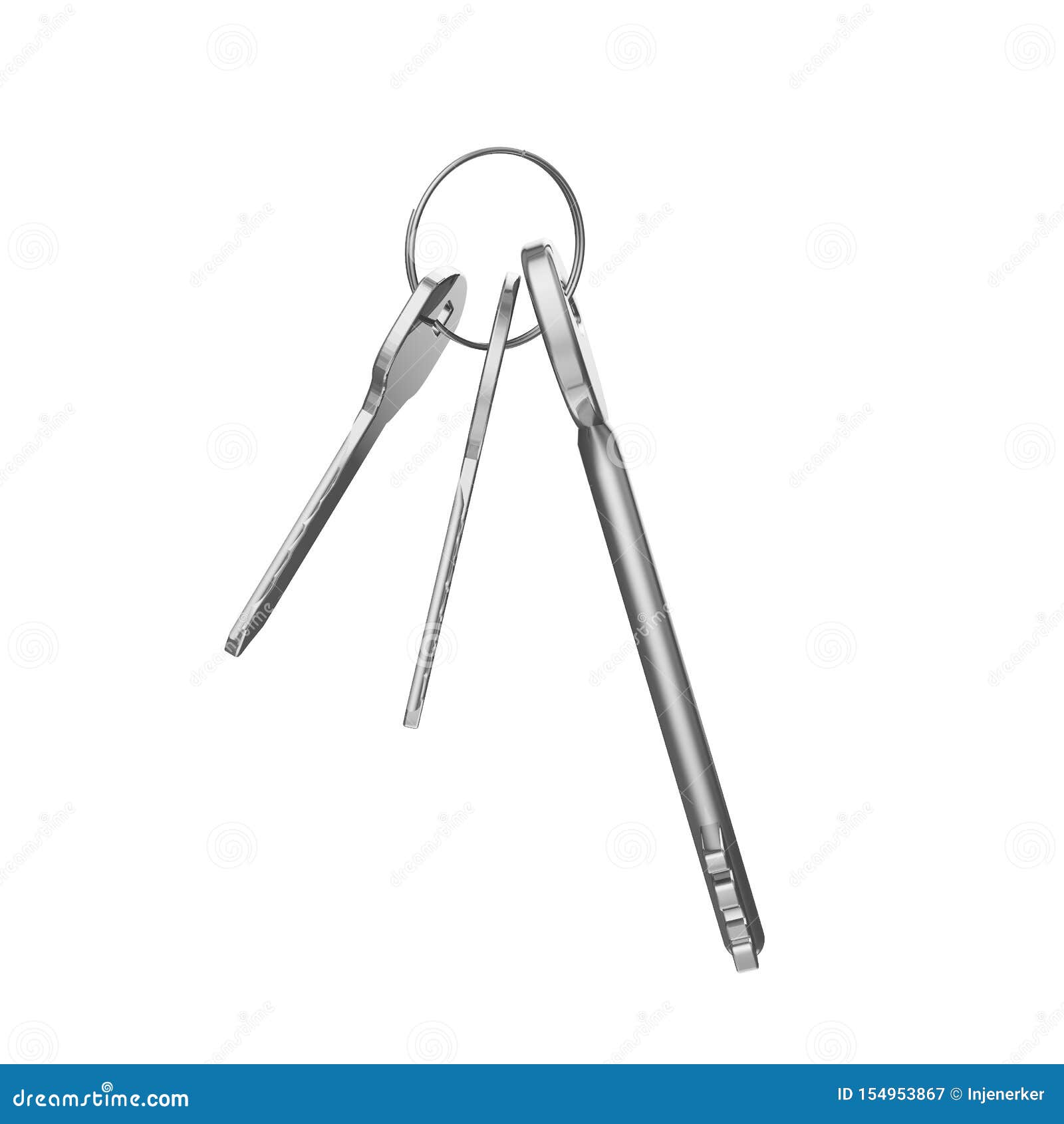 A Bunch of Three Keys on a White Isolated Background Stock Illustration ...