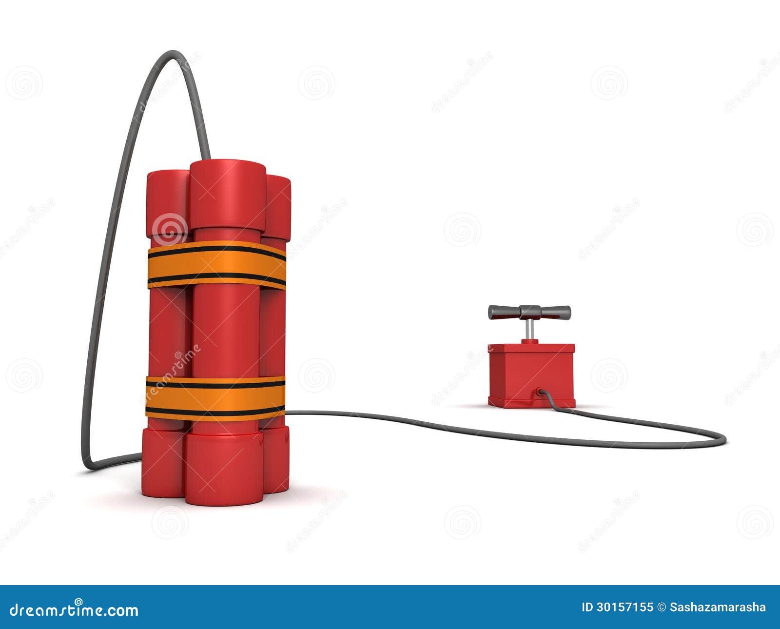 Bunch of Three Red Dynamite Sticks with Detonator Stock Illustration ...