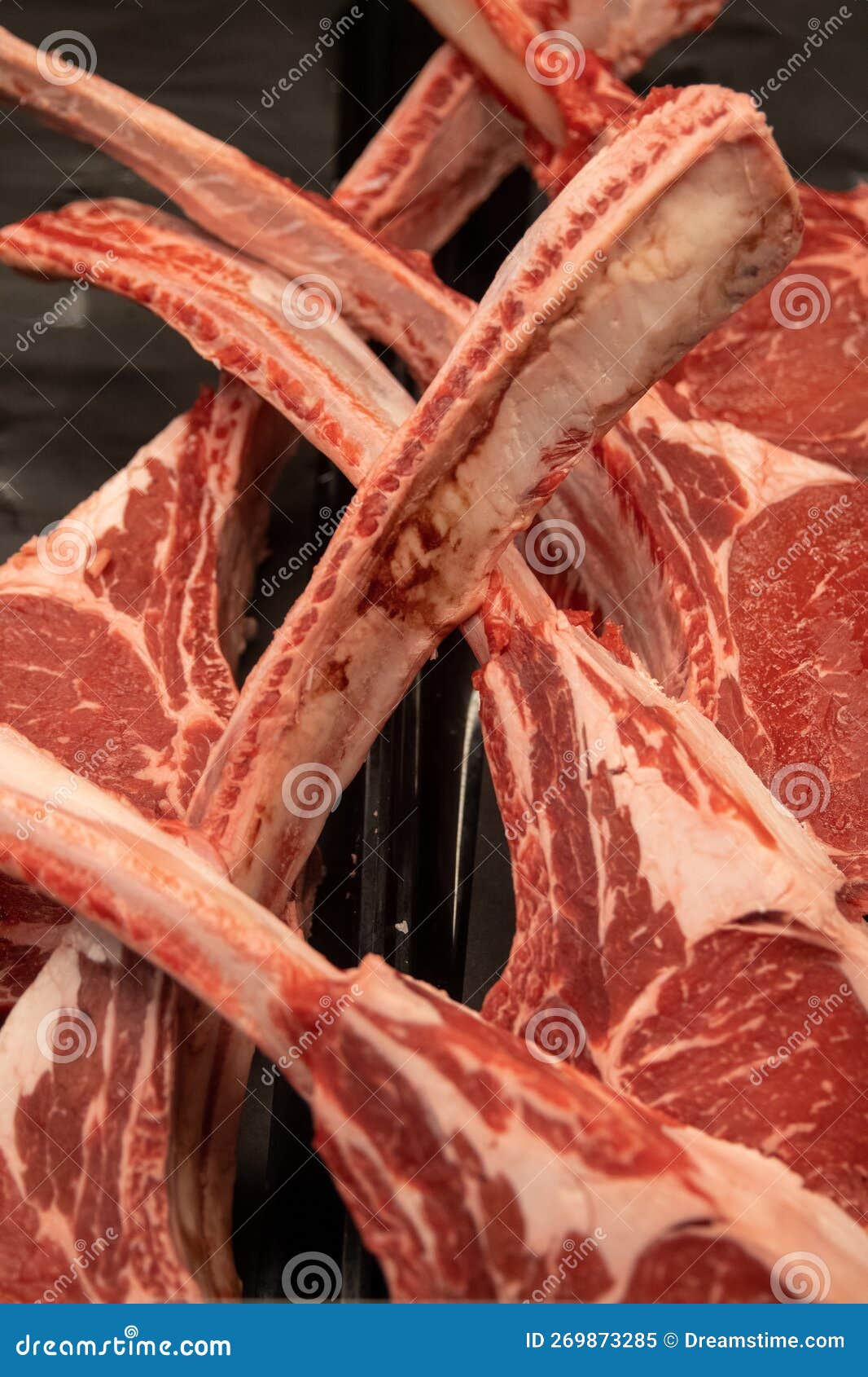 Tomahawk Steaks with Bones stock image. Image of grilling - 269873285