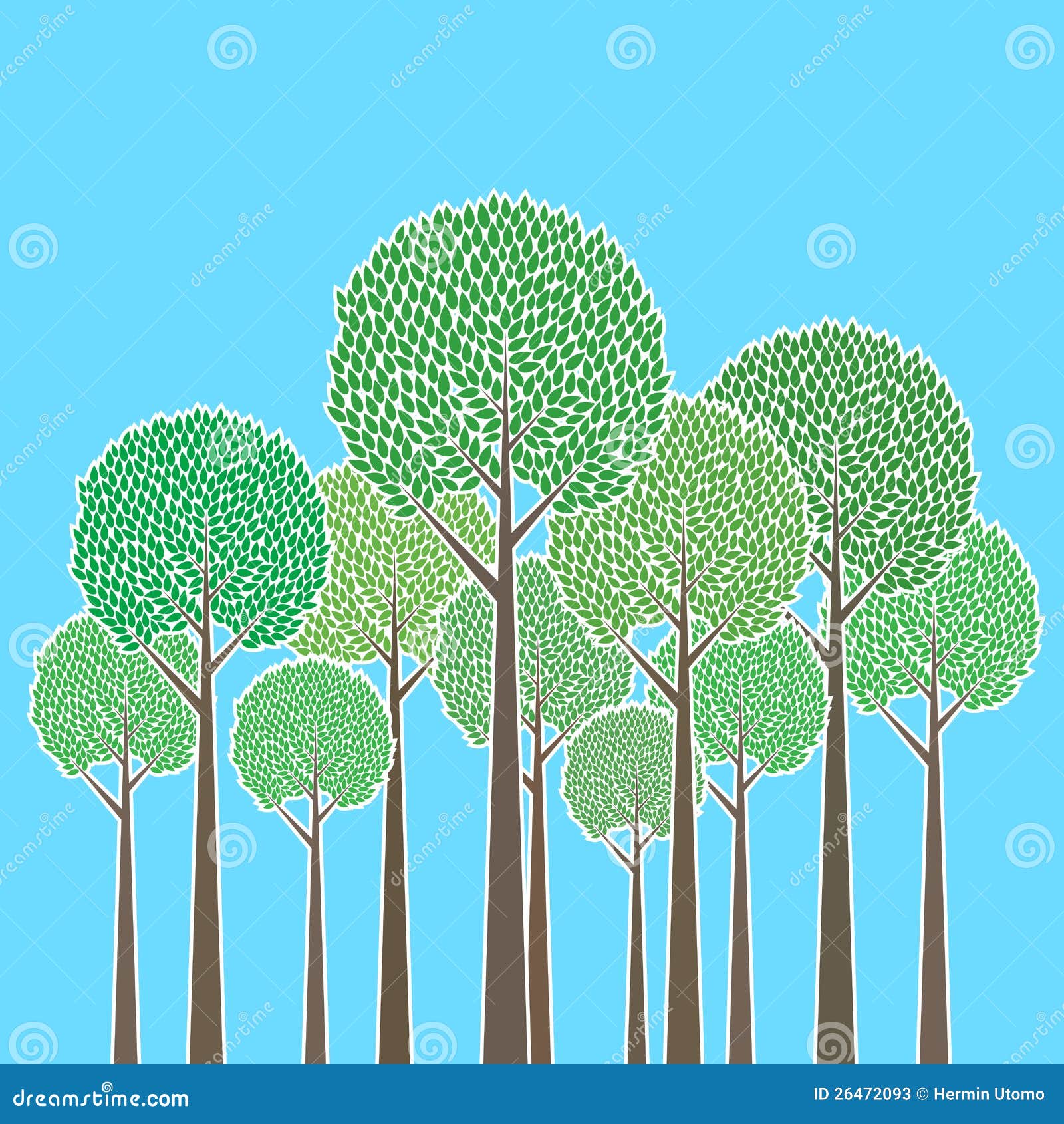 Bunch of Trees stock vector. Illustration of tree, vector - 26472093