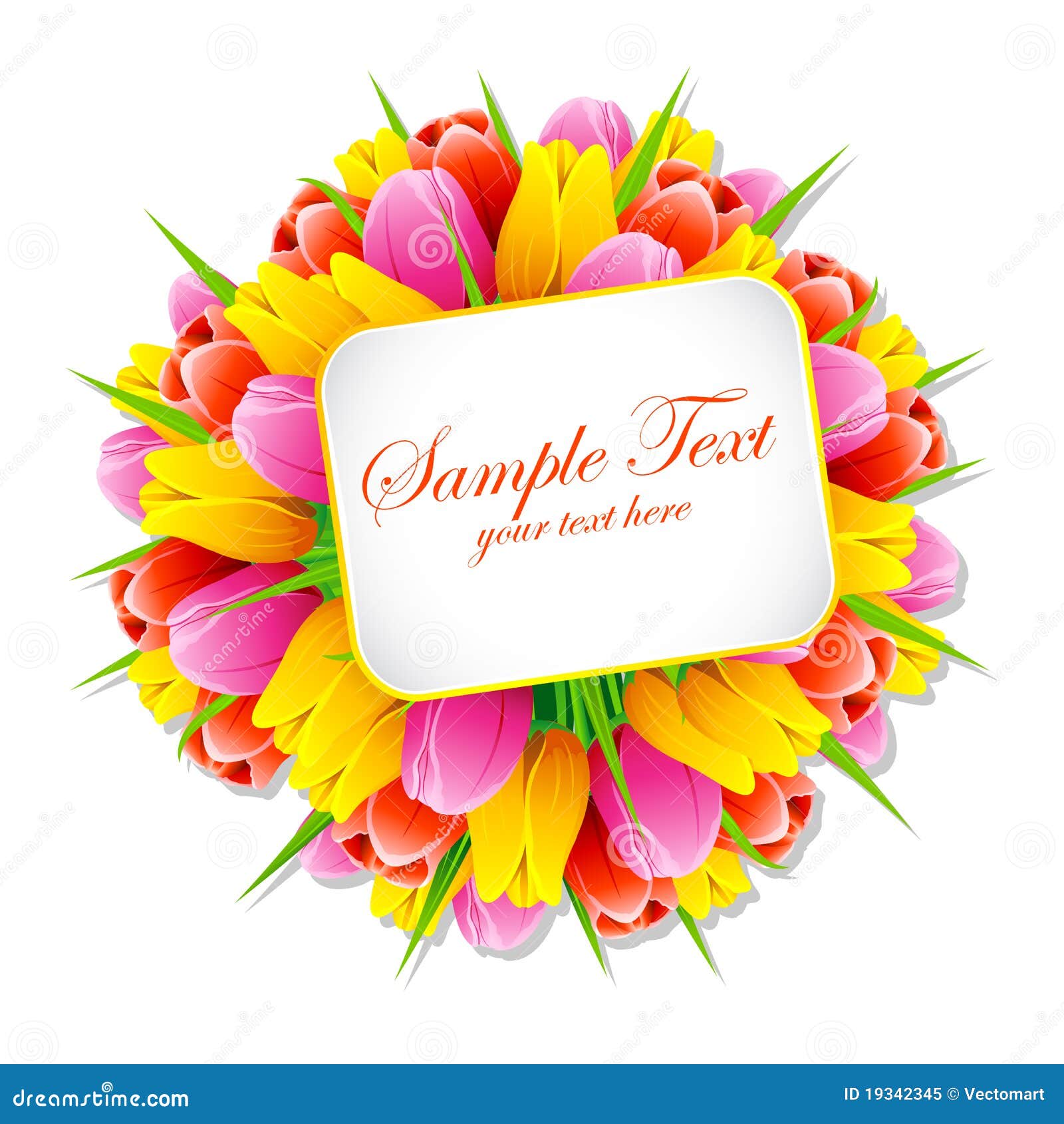 Bunch of Tulip with Tag stock vector. Illustration of lovely - 19342345