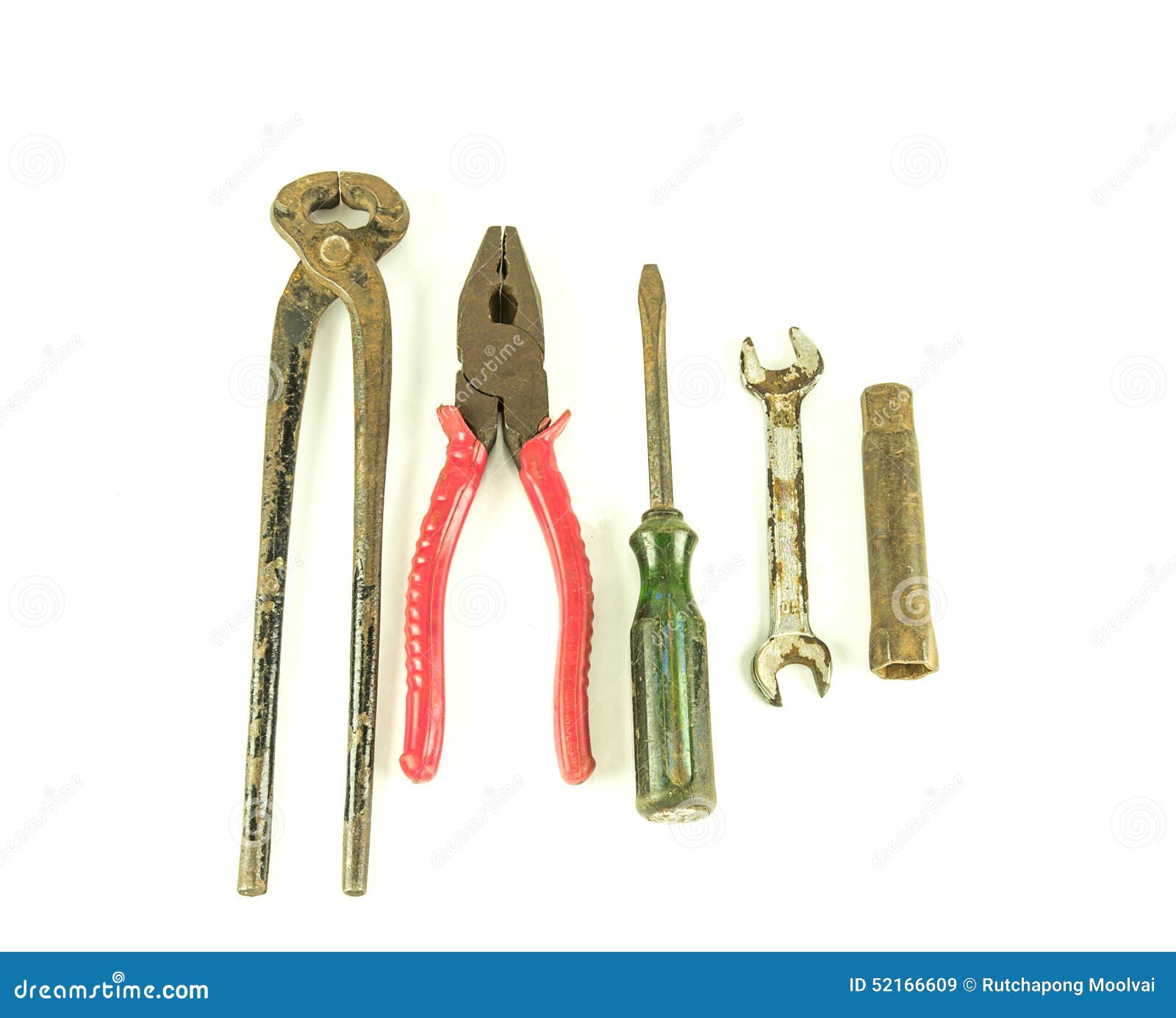 A Bunch of Used Isolated Tools Isolated on White Stock Image - Image of ...