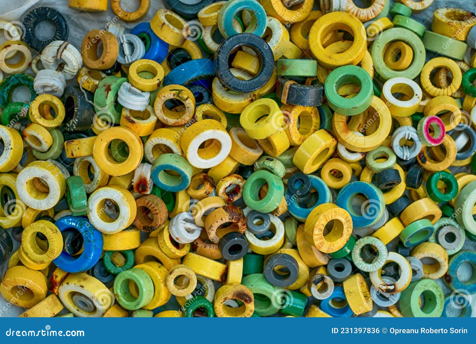 A Bunch of Various Ferrite Rings Stock Photo - Image of assembly ...