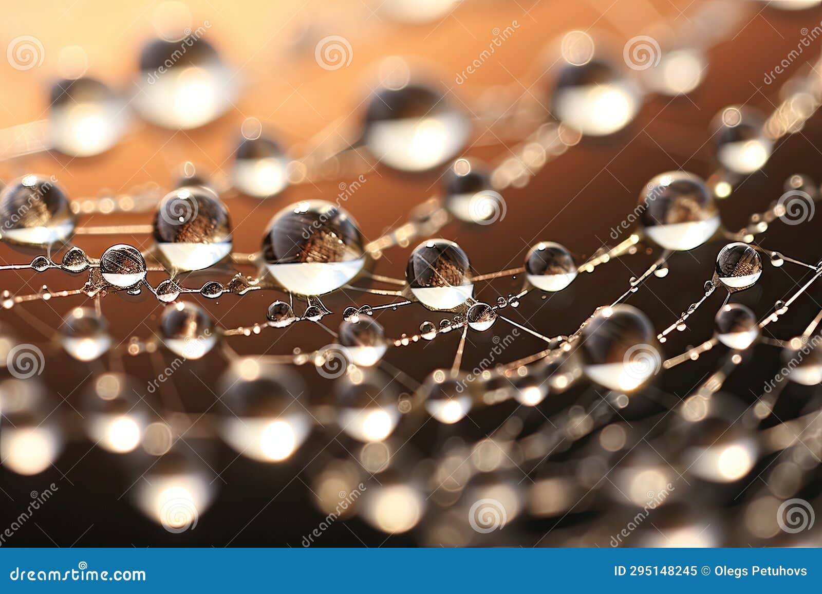 A Bunch of Water Droplets are on a String of String. Generative Ai ...