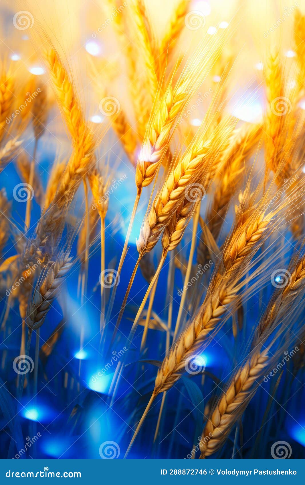 Bunch of Wheat is in Blue Vase with Blue Background. Generative AI ...