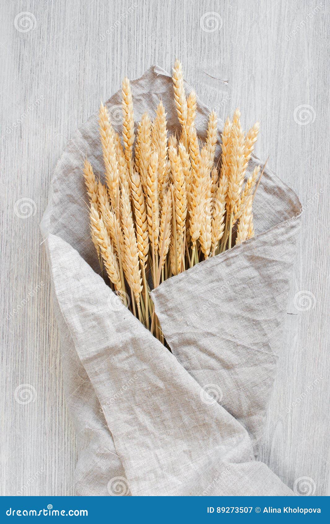 Bunch of Wheat on the Table Stock Image - Image of white, brown: 89273507