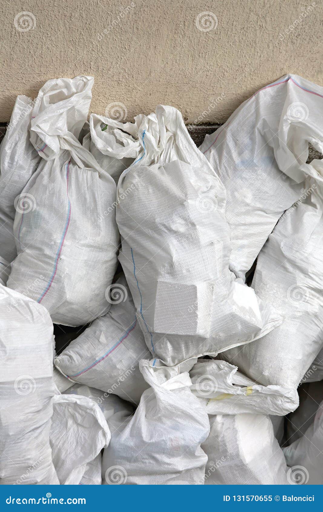 White Sacks Trash stock image. Image of recycle, pile - 131570655