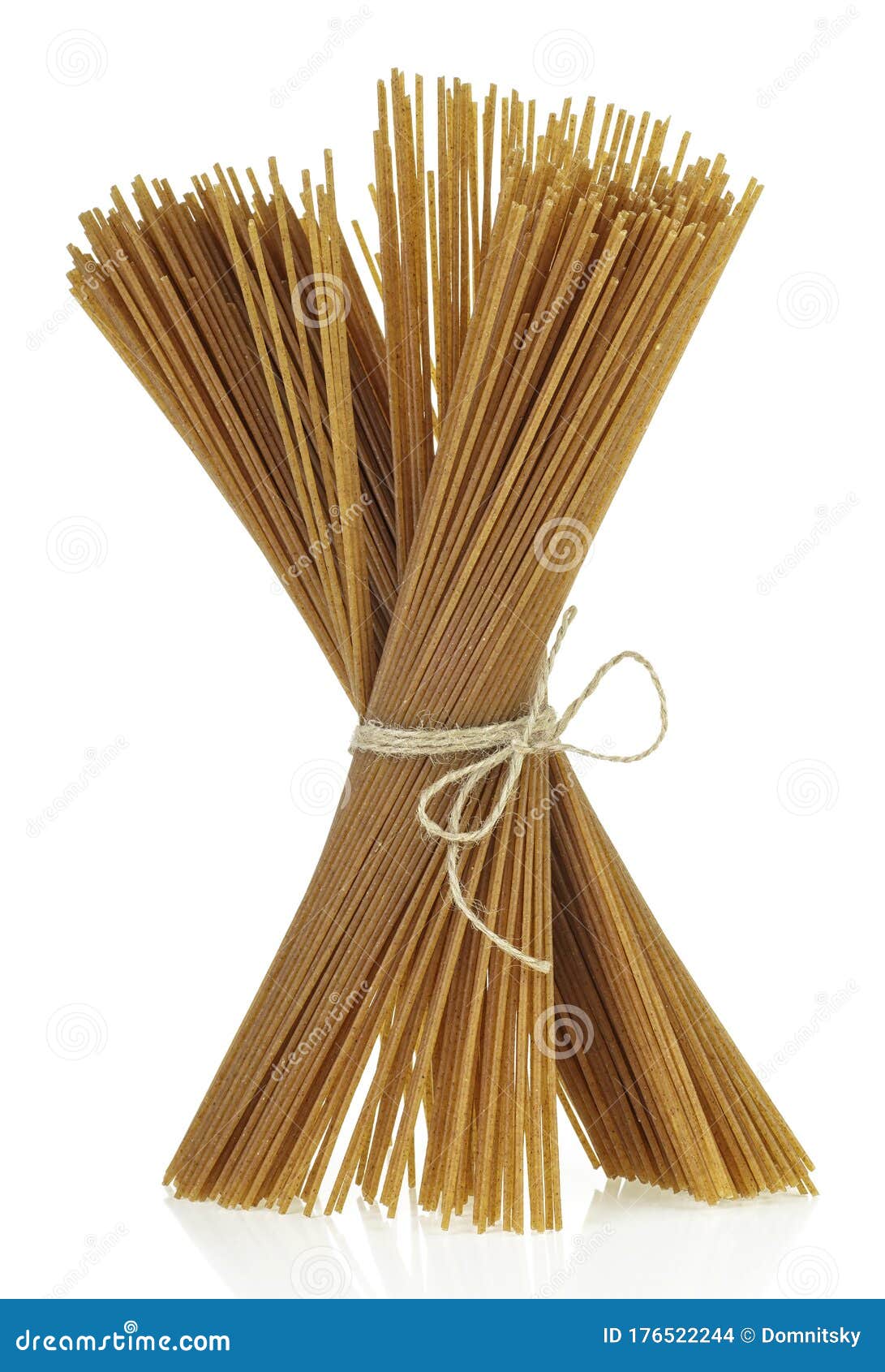 Bunch of Whole-grain Spaghetti Tied with Rope, Isolated on White ...