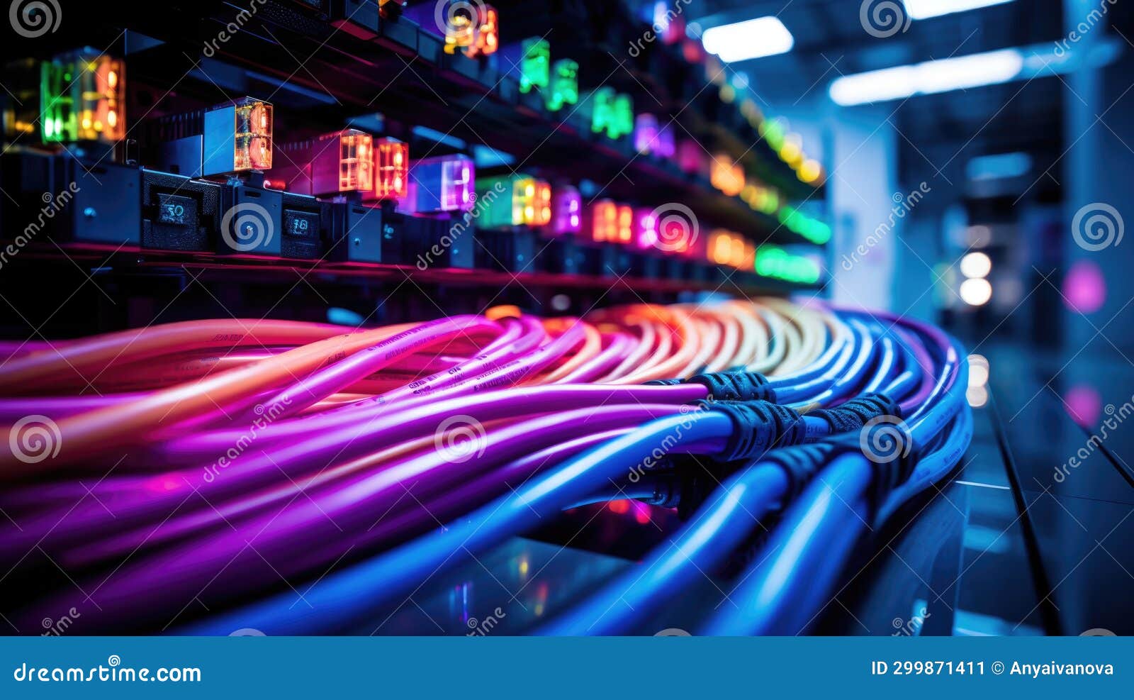 A Bunch of Wires are Connected To a Rack Stock Image - Image of ...