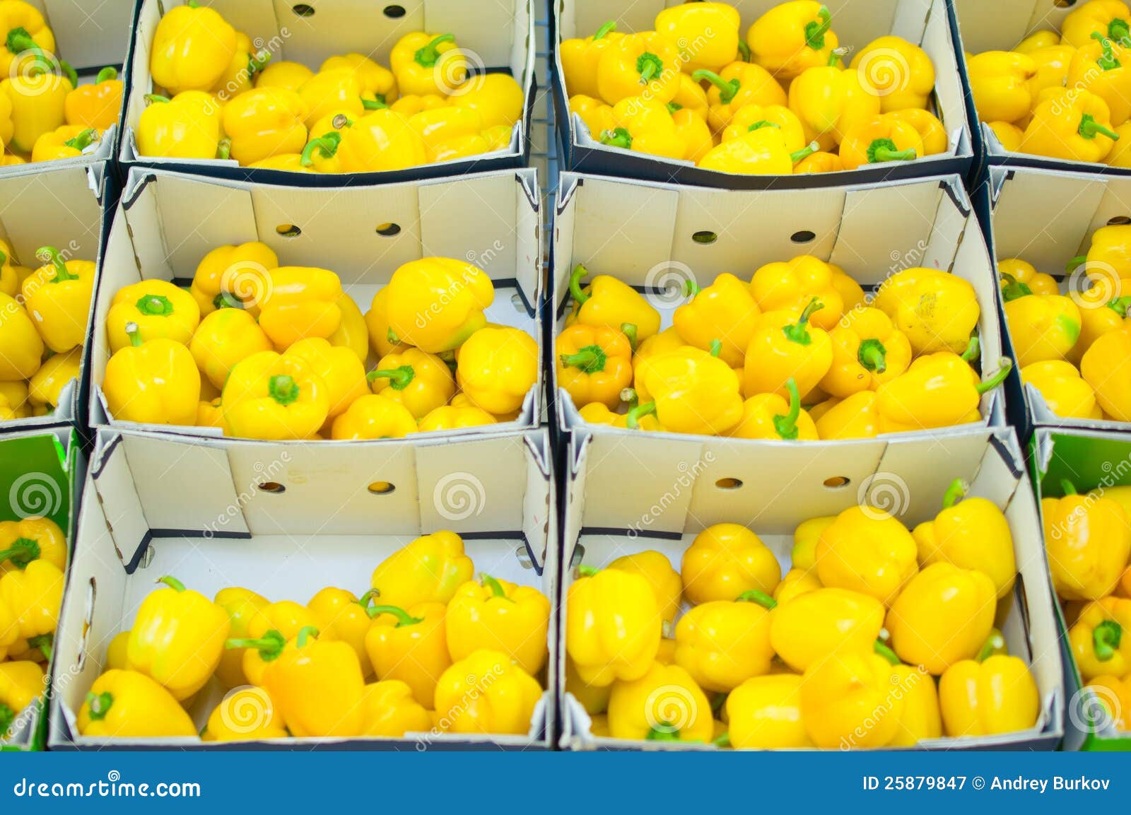 Bunch of Yellow Paprika in Boxes Stock Image - Image of fresh, juicy ...