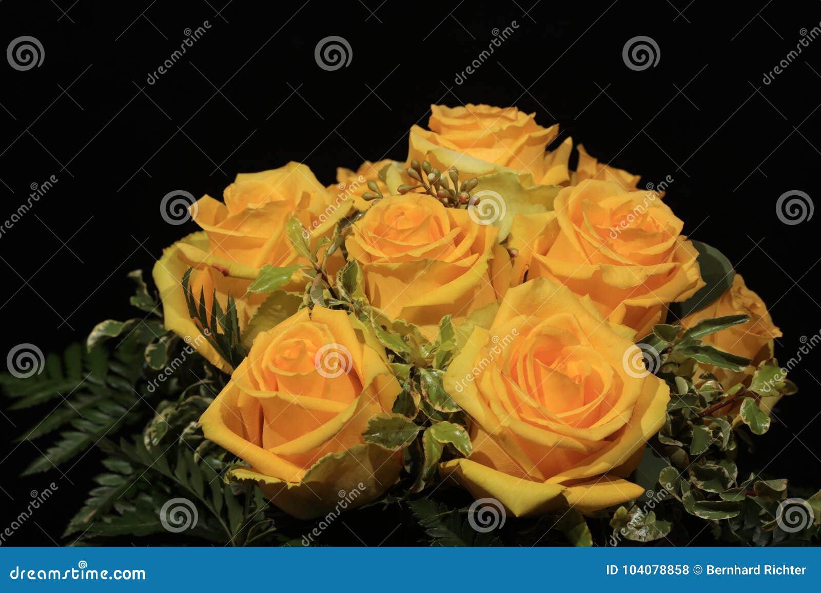 Bunch of yellow roses stock photo. Image of event, bright - 104078858