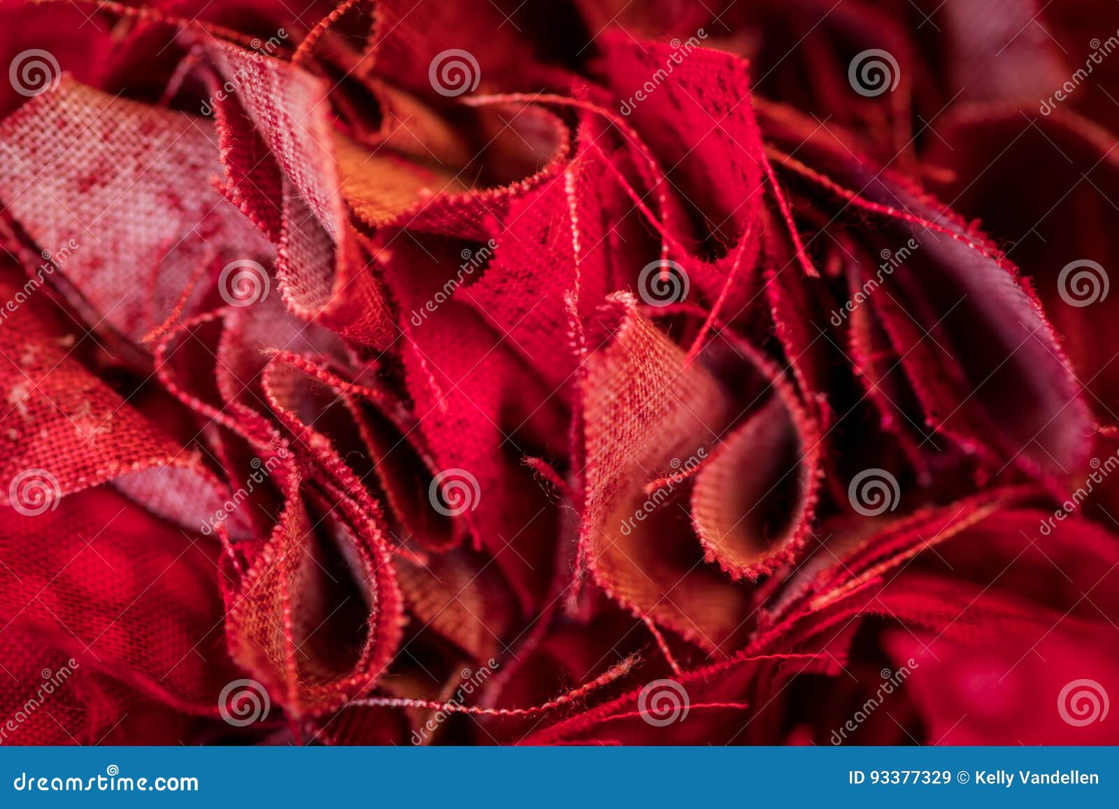 Bunched Edges of Red Fabric Stock Image - Image of crafts, macro: 93377329