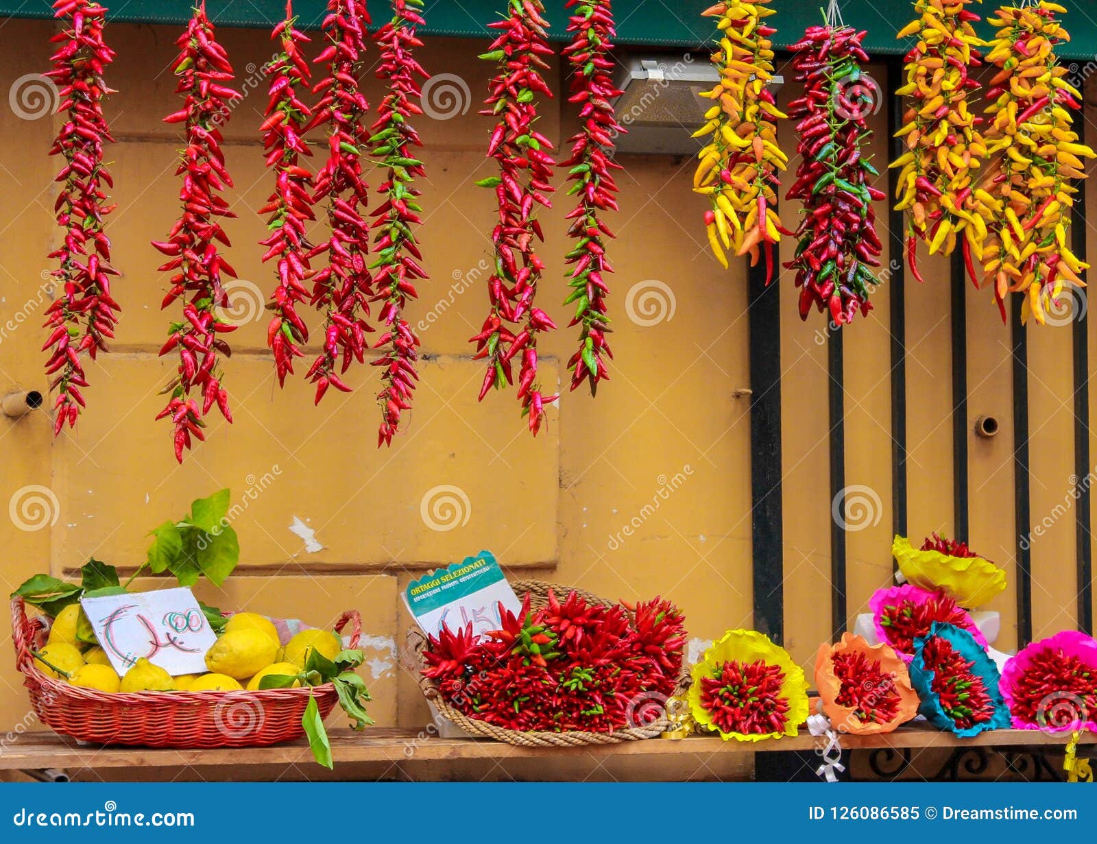 Chilli stock image. Image of yellow, hang, chillis, spicy - 126086585