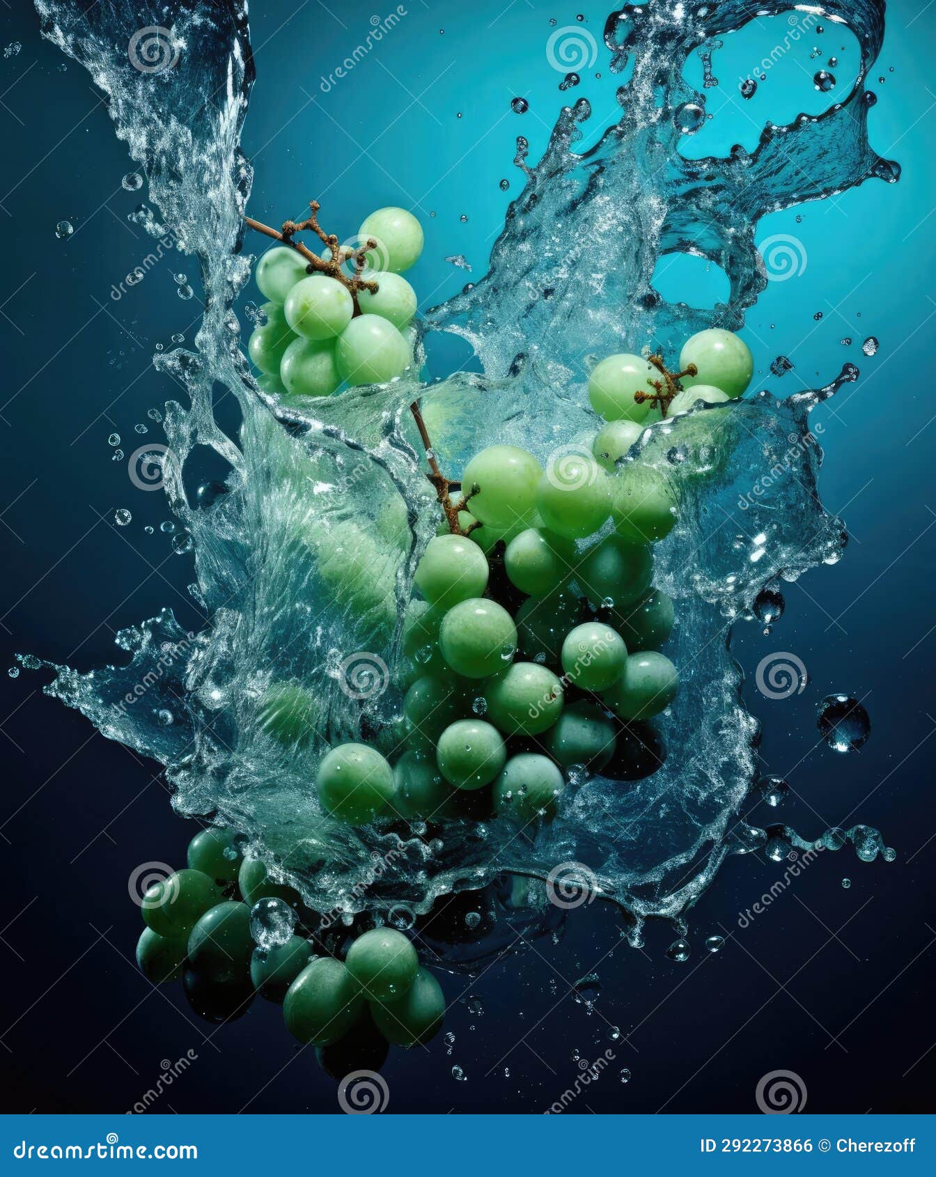 Bunches of Grapes Fall into the Water Stock Photo - Image of vine ...