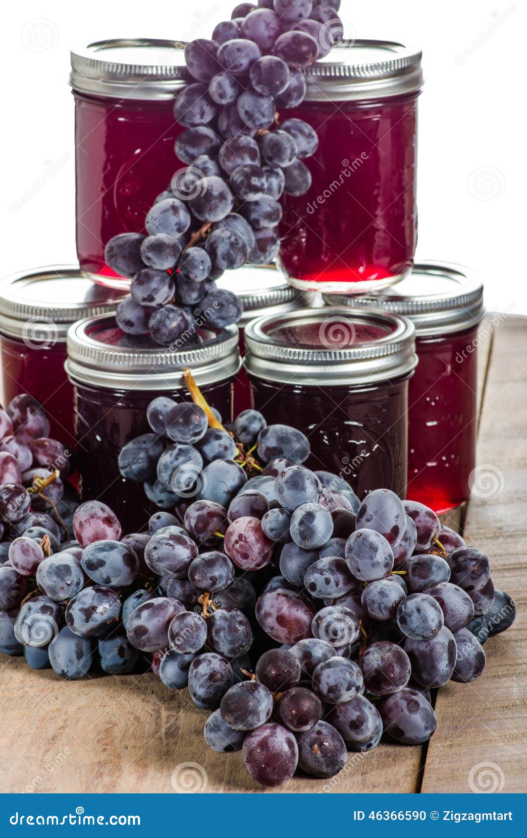 Bunches of Grapes on Jelly Jars Stock Photo - Image of vitus, homemade ...