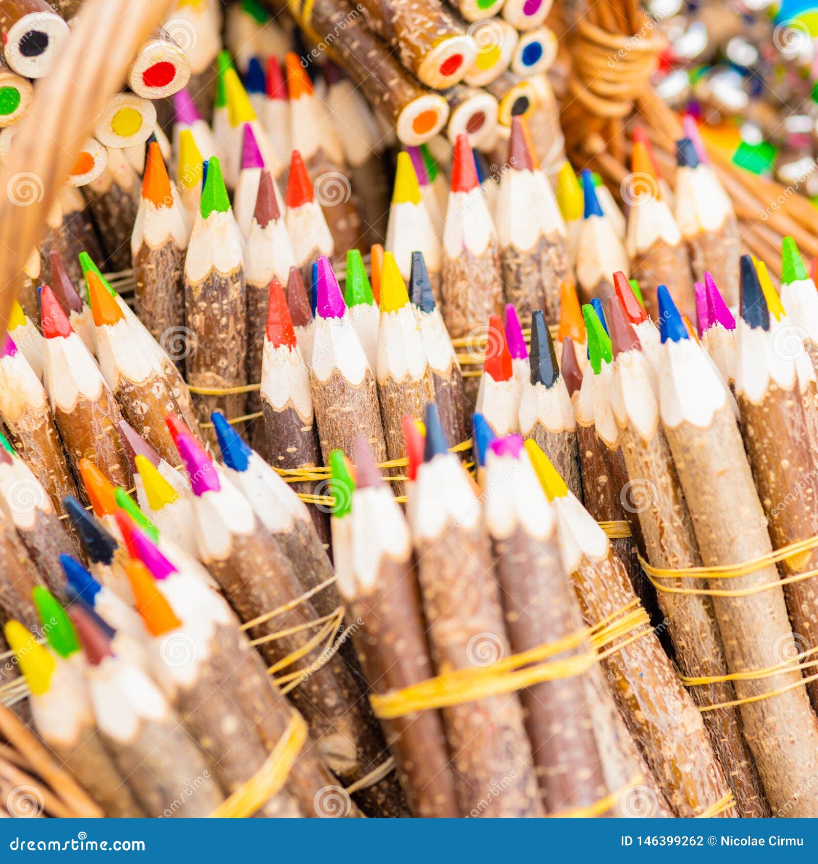 Bunches of Multicolored Pencils Stock Illustration - Illustration of ...