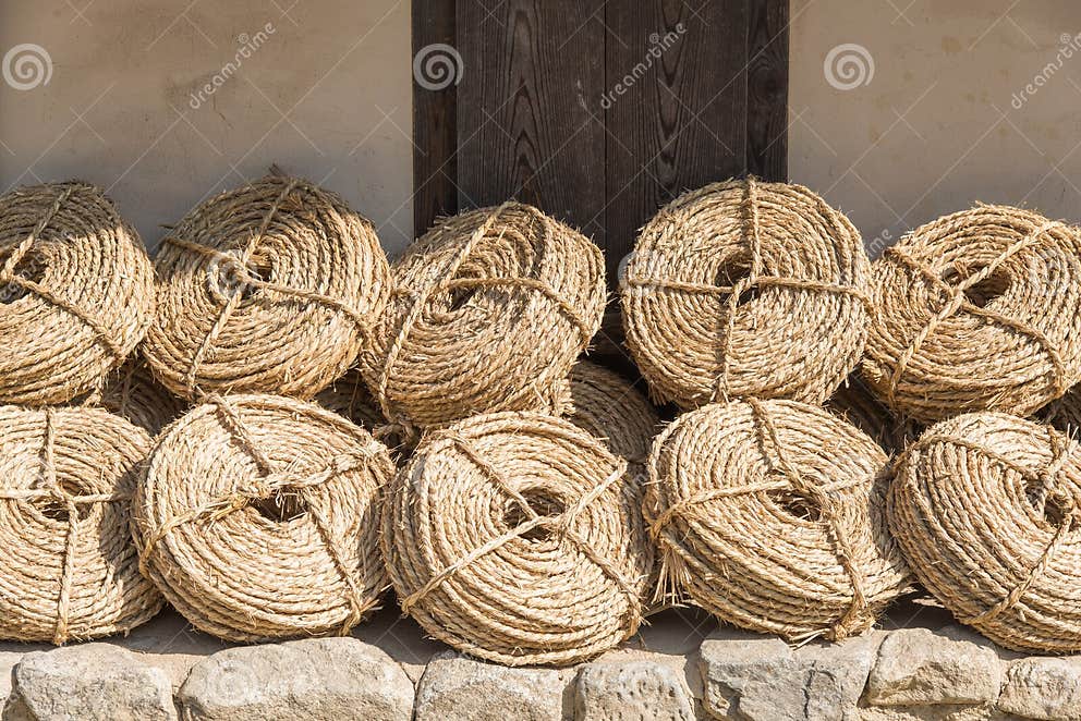 Bunches of straw rope stock image. Image of rope, hemp - 48015599