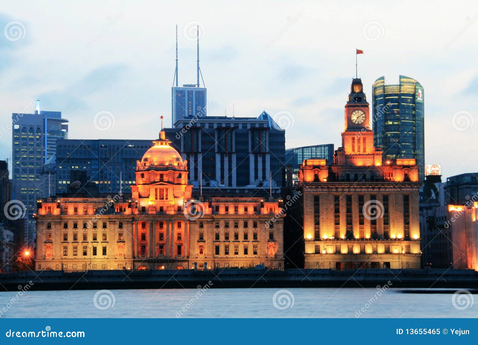 The Bund in Shanghai stock image. Image of night, shanghai - 13655465