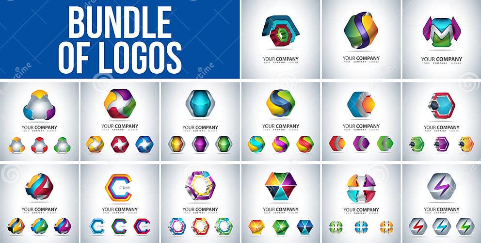 Bundel of Logo 3D Hexagon Shape, Stock Vector - Illustration of hitech ...
