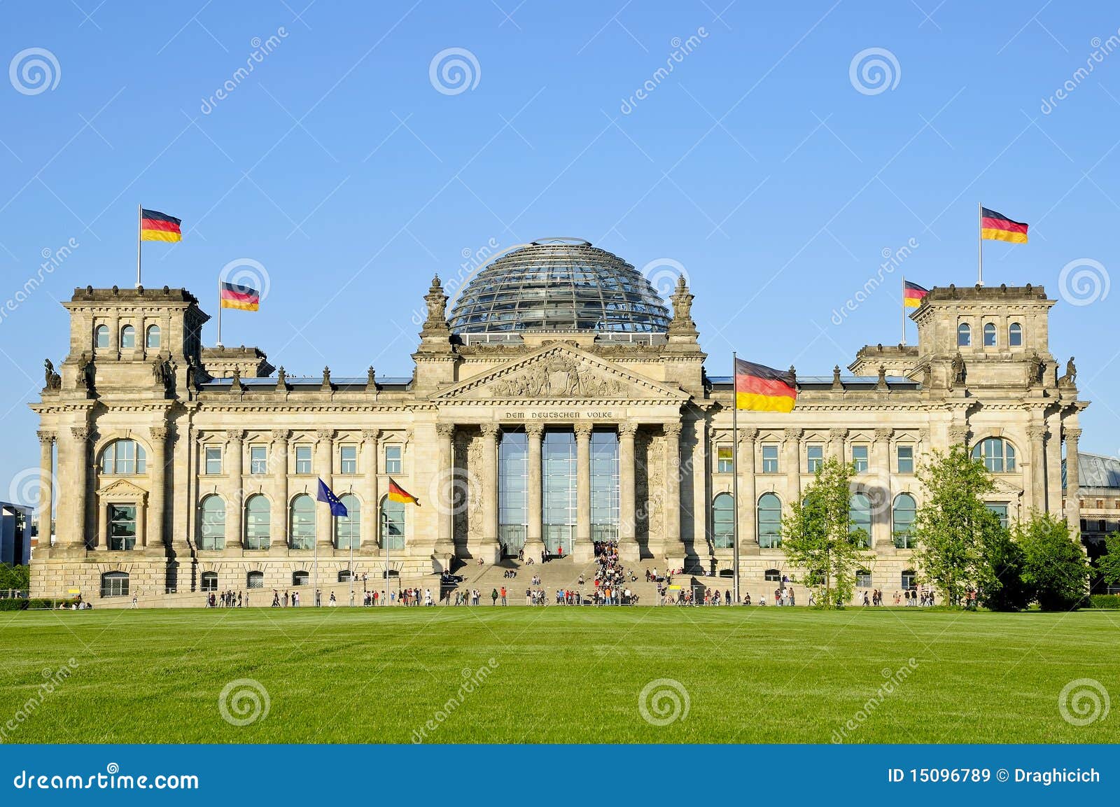 Bundestag in Berlin stock image. Image of reichstag, grass - 15096789