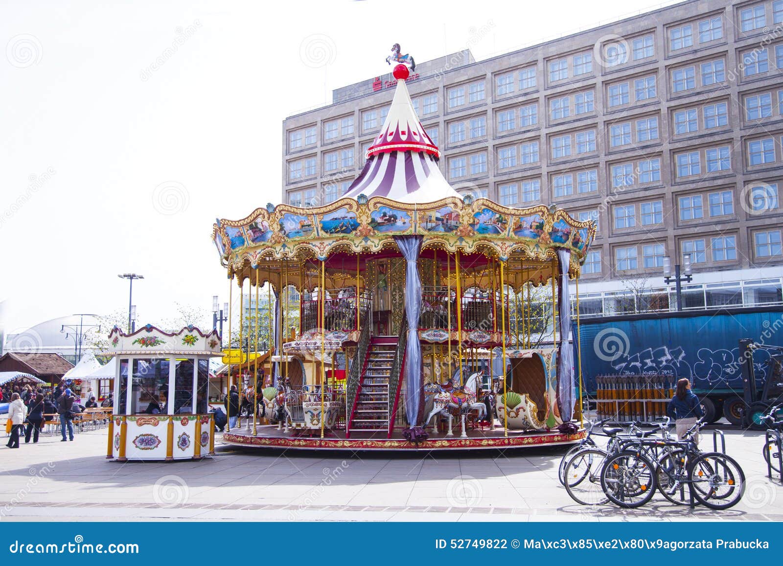 Carousel at Alexanderplatz in Berlin Editorial Photography - Image of ...