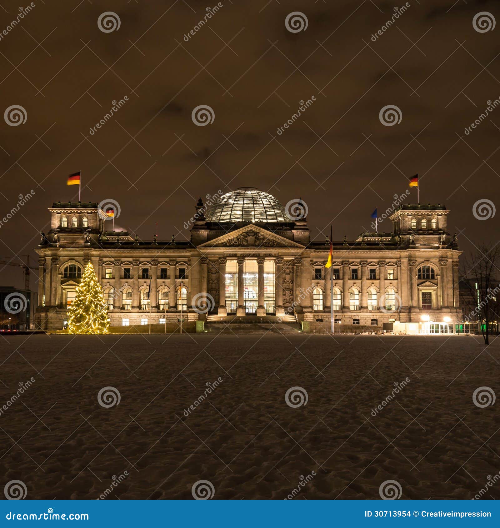 Bundestag in Winter by Night Stock Photo - Image of politician, germany ...