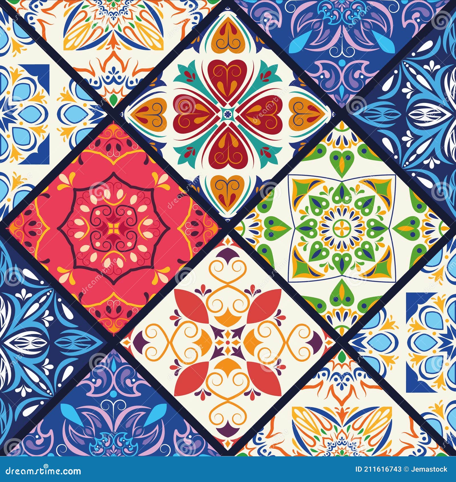 Bundle of Art Italian Style Ceramic Backgrounds Stock Vector ...