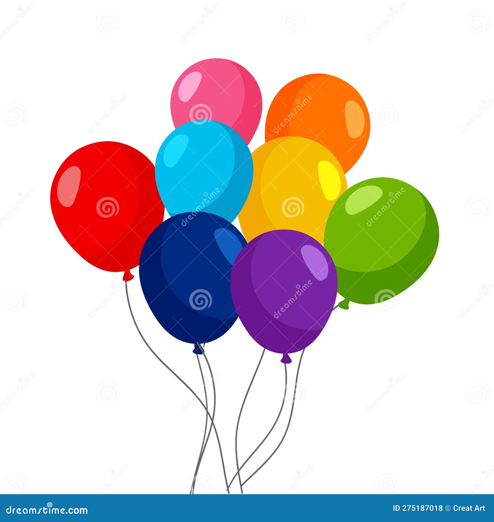 Bundle of balloons vector stock vector. Illustration of colorful ...