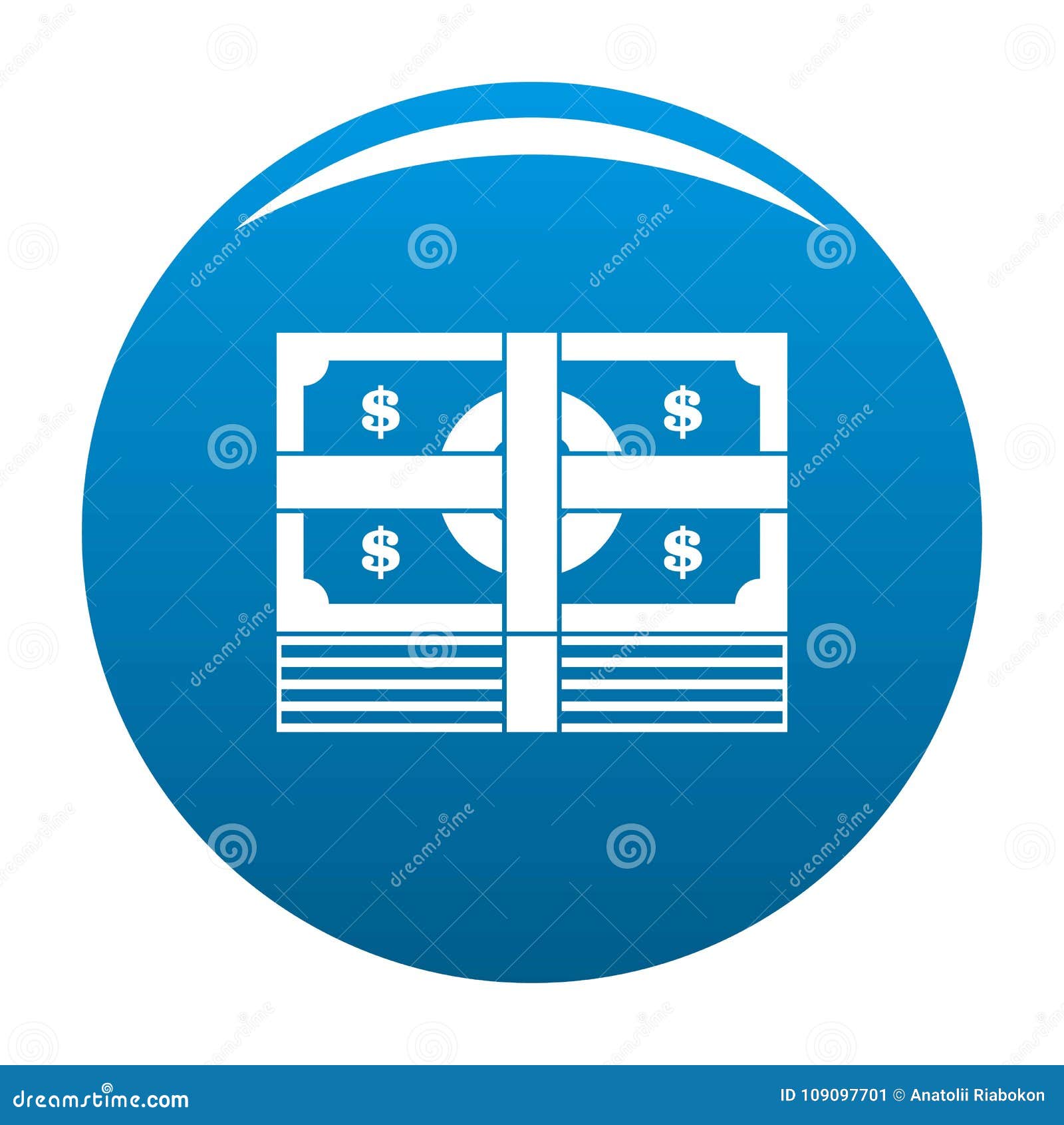Bundle Banknote Icon Blue Vector Stock Vector - Illustration of element ...