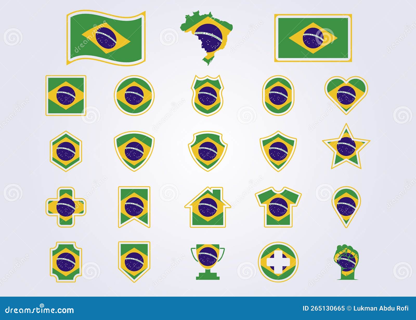 Bundle of Brazil Icon Flag Symbol Sign Vector Illustration Design Stock ...