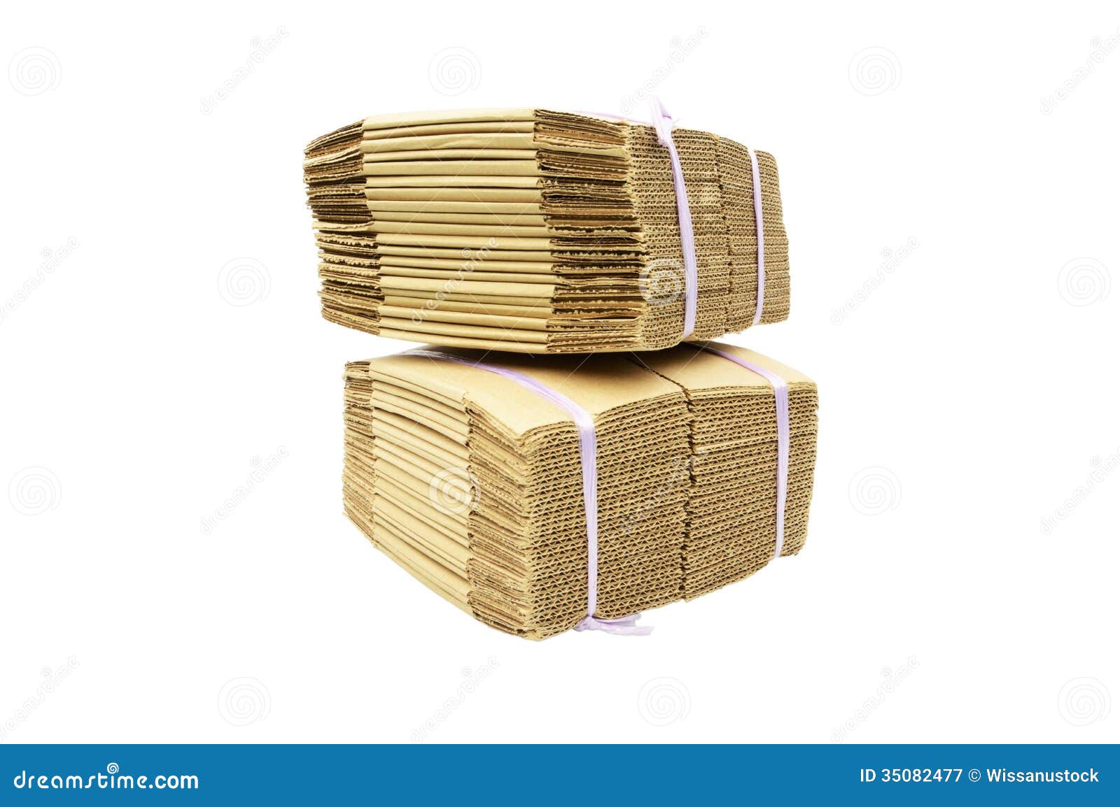 Bundle Brown Cardboard Box Isolated on White Stock Image - Image of ...