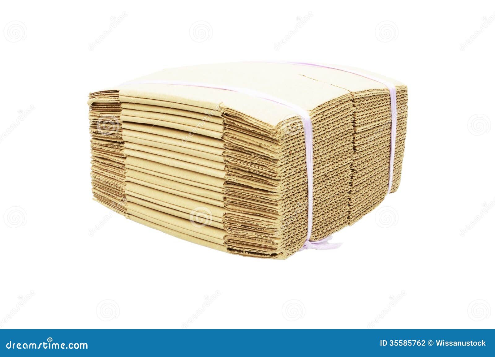 Bundle Brown Cardboard Box Isolated on White Stock Photo - Image of ...