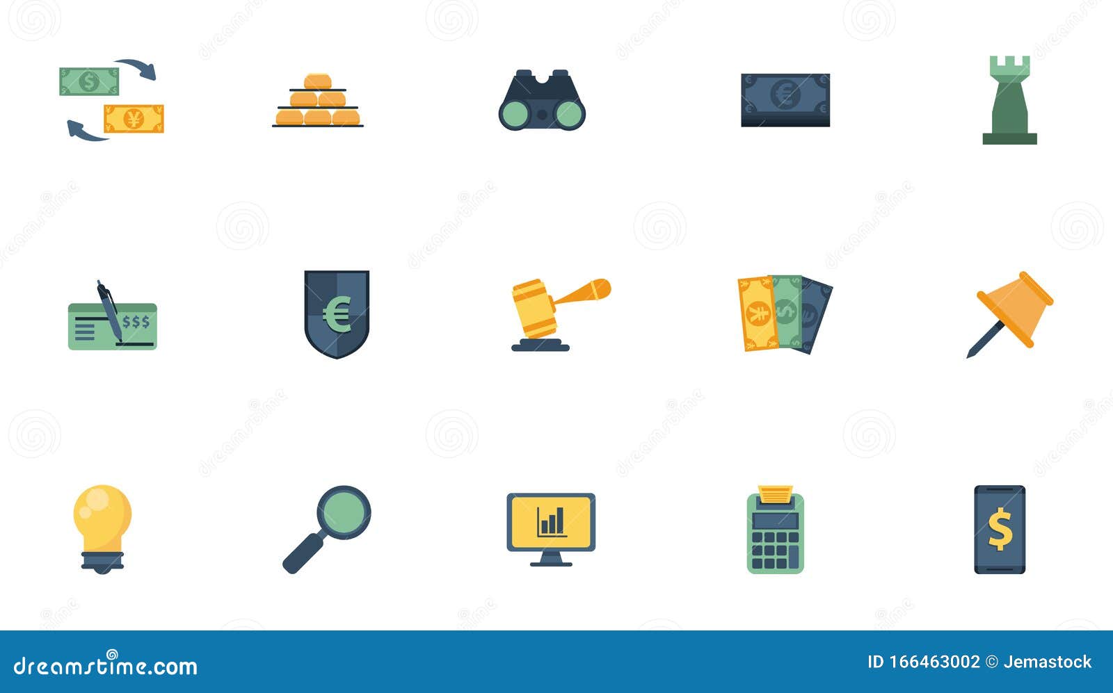 Bundle of Business Set Icons Stock Vector - Illustration of gain ...