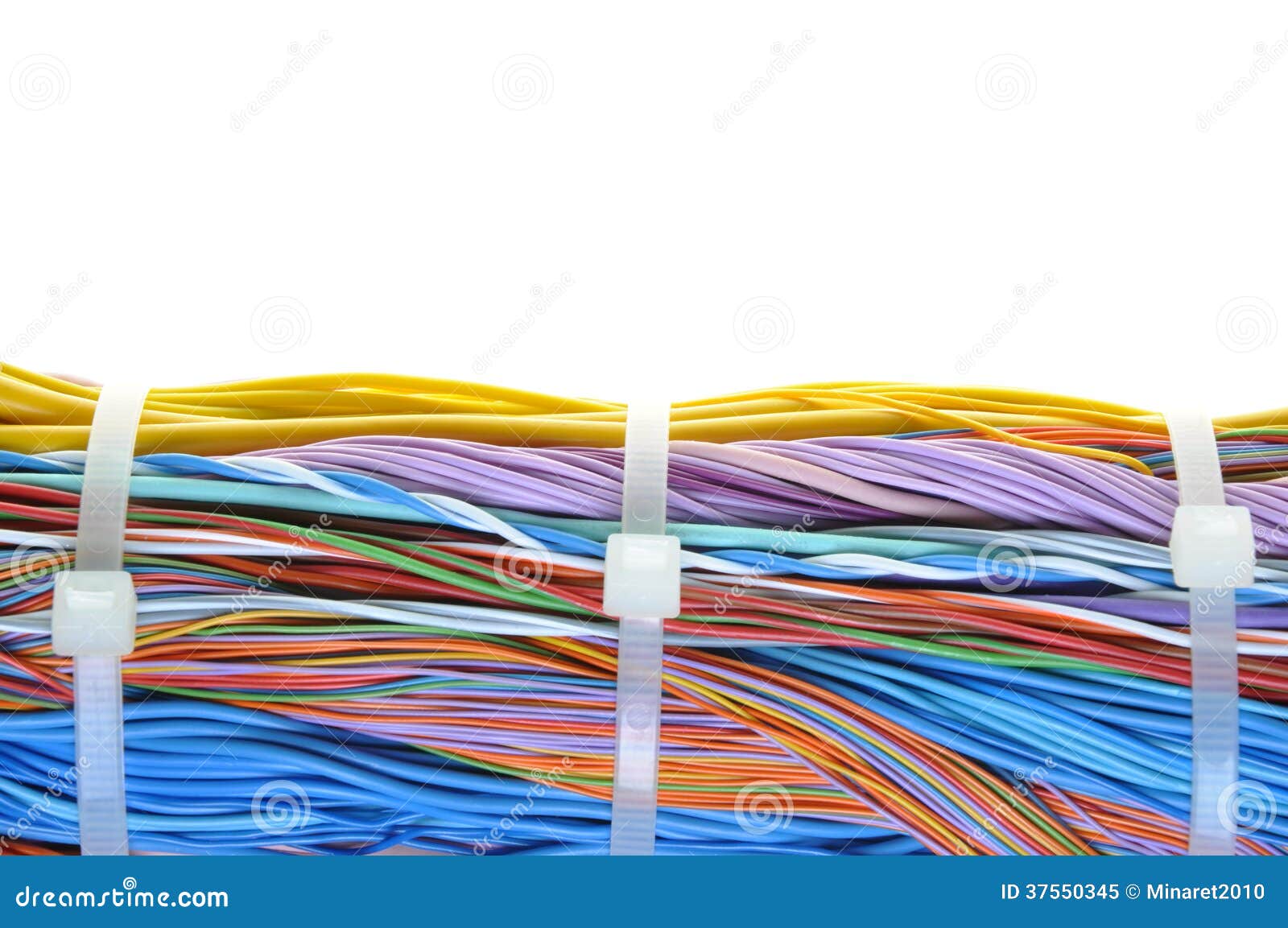 Bundle of Cables with Cable Ties Stock Image - Image of electricity ...
