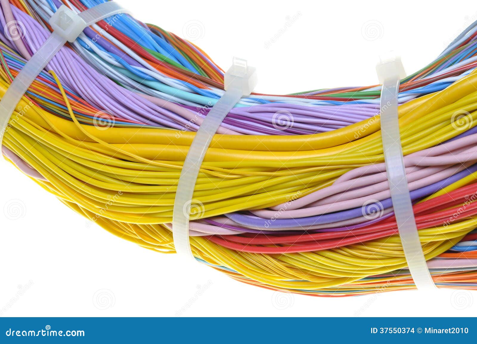 Bundle of Cables with Cable Ties Stock Photo - Image of colorful ...
