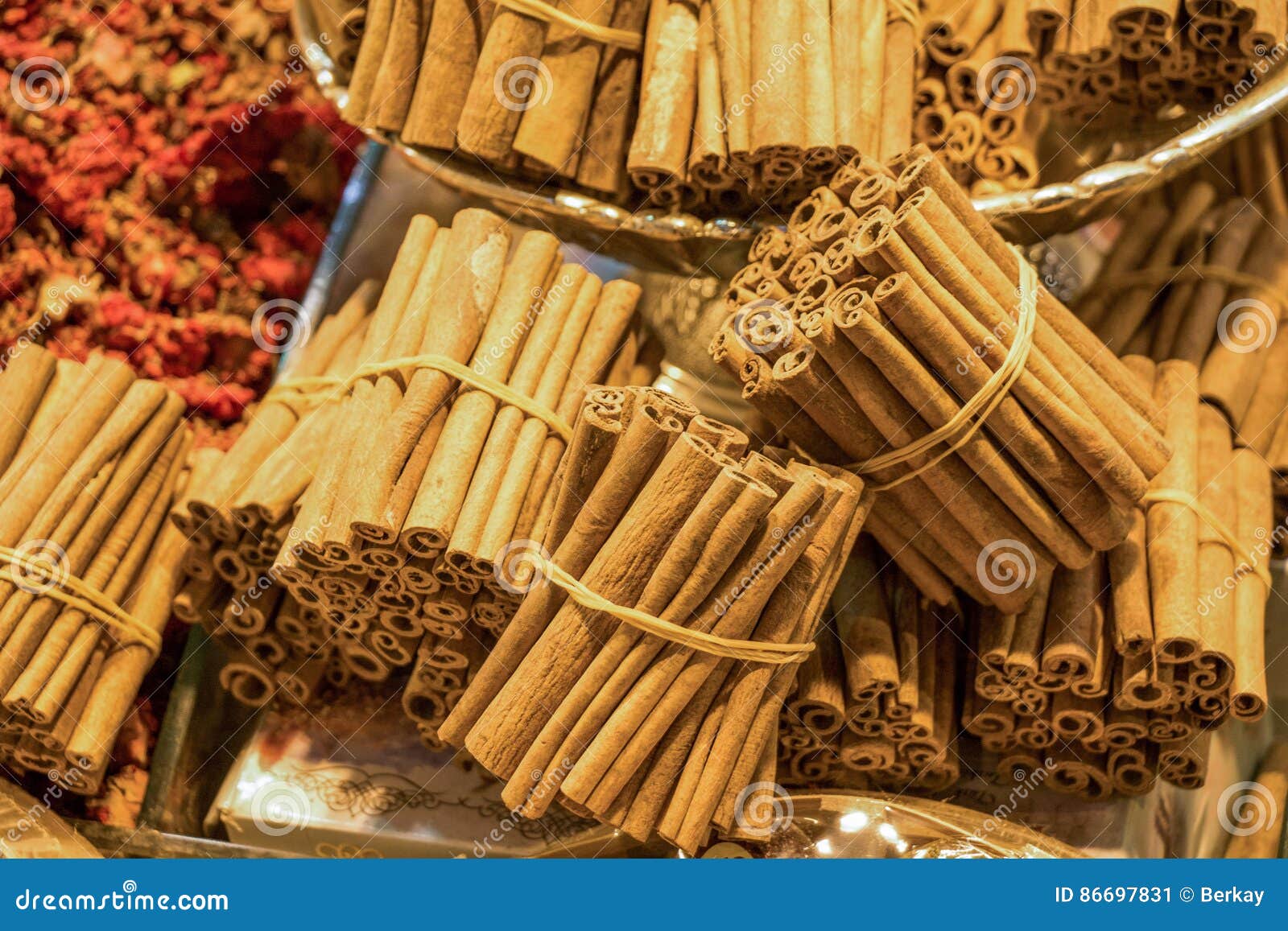 Bundle of Cinnamon Sticks on Canvas Stock Image - Image of aroma ...