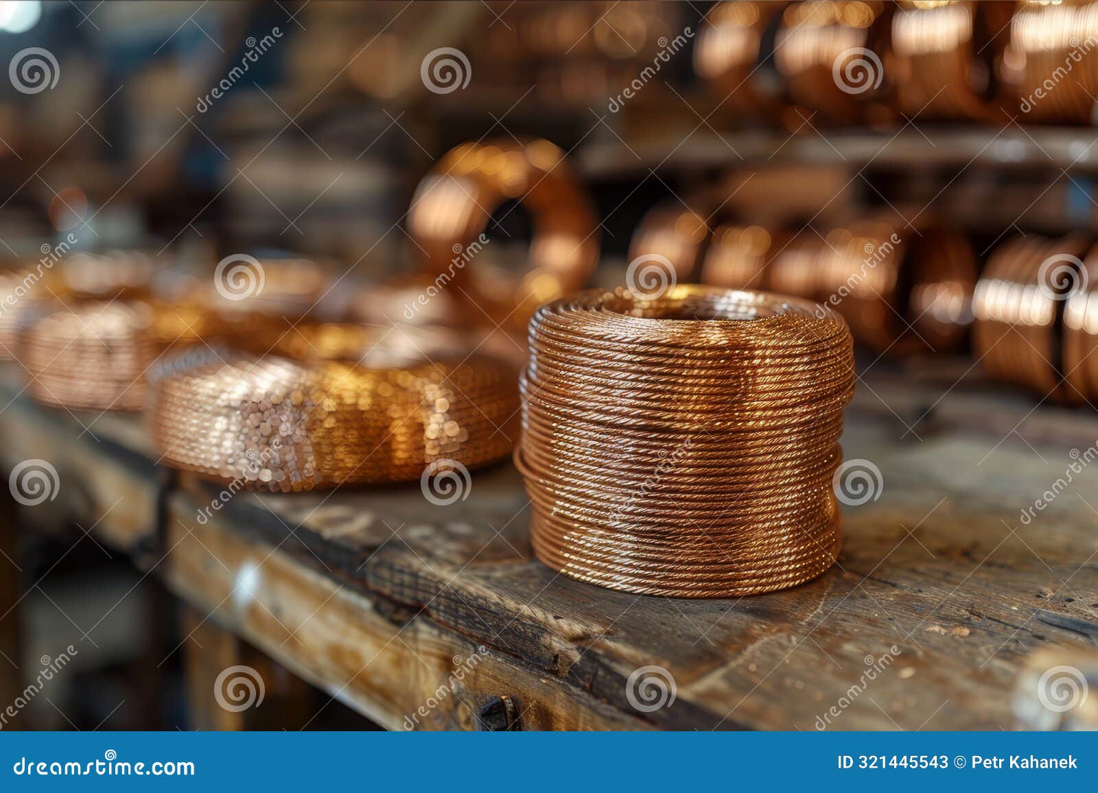 Coiled Copper Wire. Electrical Conductivity And Industrial Applications ...