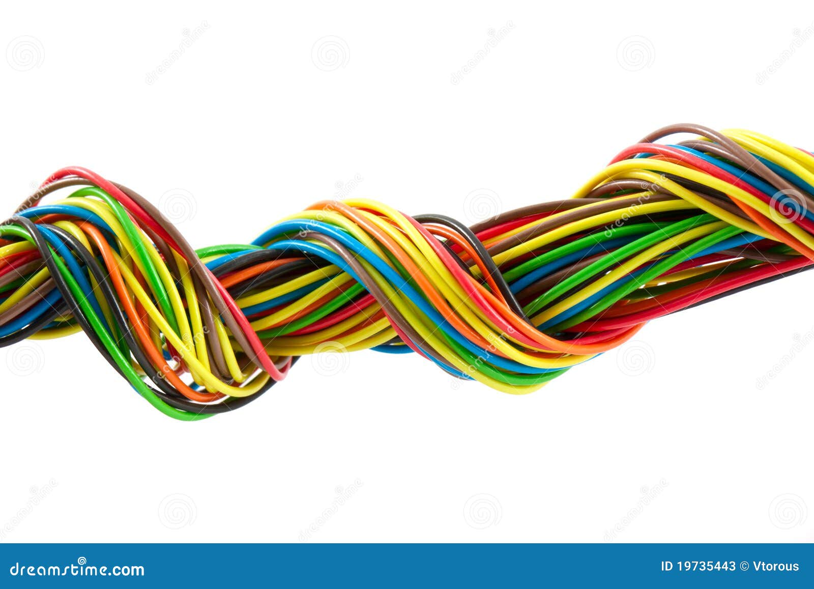 Bundle Of Color Cables Stock Photos - Image: 19735443
