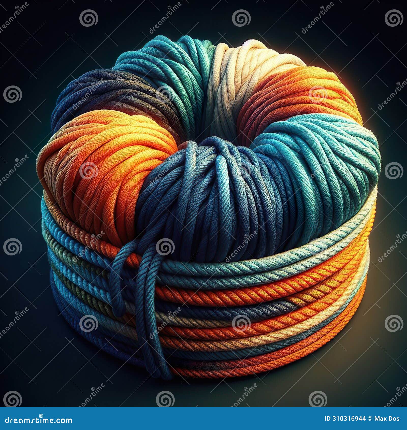 Bundle of Colored Ropes, Square Picture Stock Photo - Image of ...