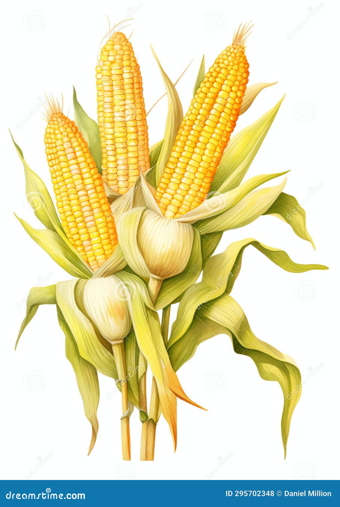 Corn On The Cob Stalks Cartoon Vector | CartoonDealer.com #10838631