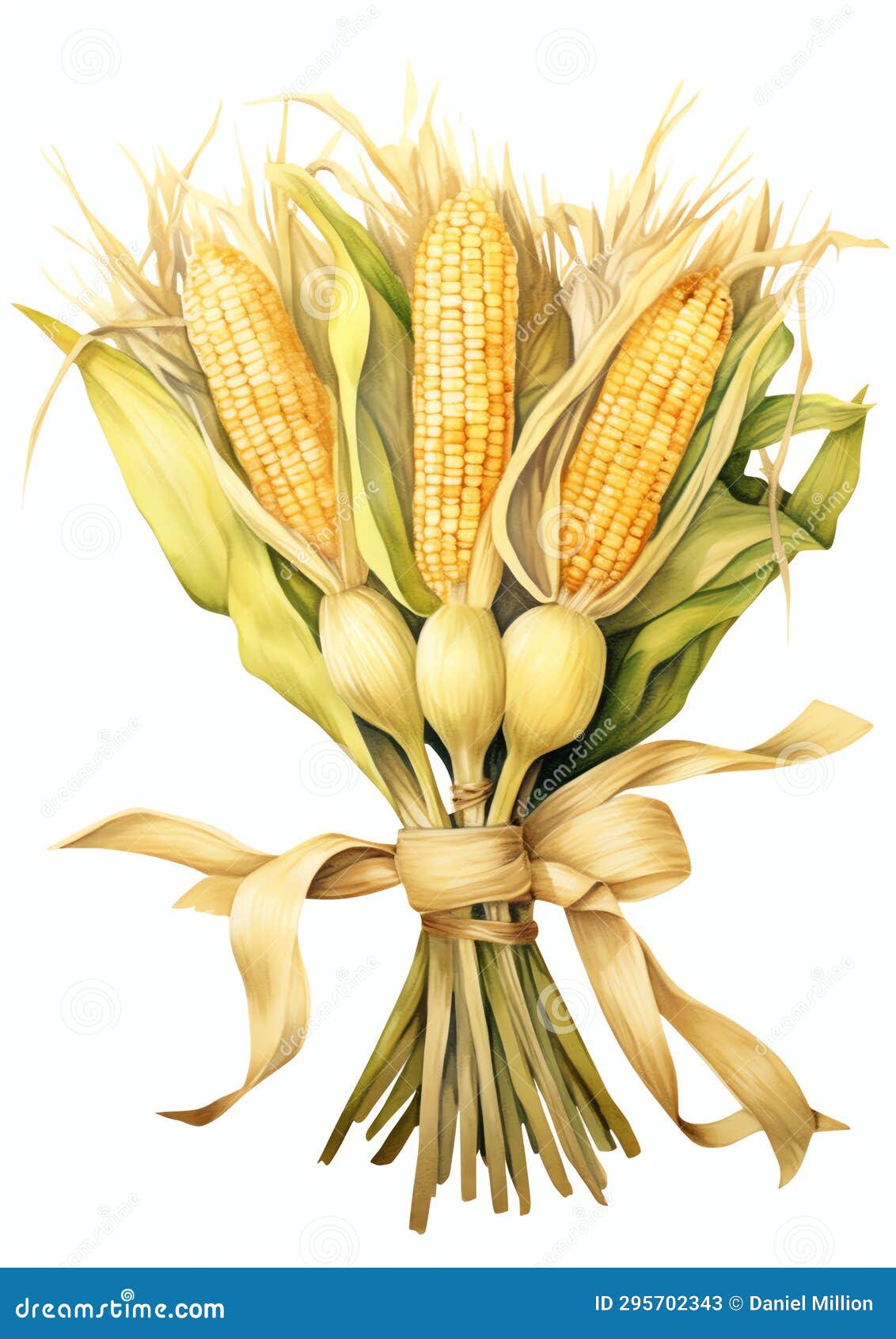 Bundle Of Corn Stalks Tied With A Bow Vector Background Royalty-Free ...