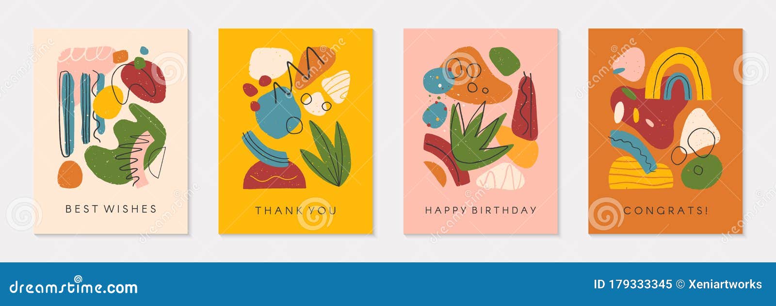 Bundle of Creative Universal Artistic Cards Stock Vector - Illustration ...