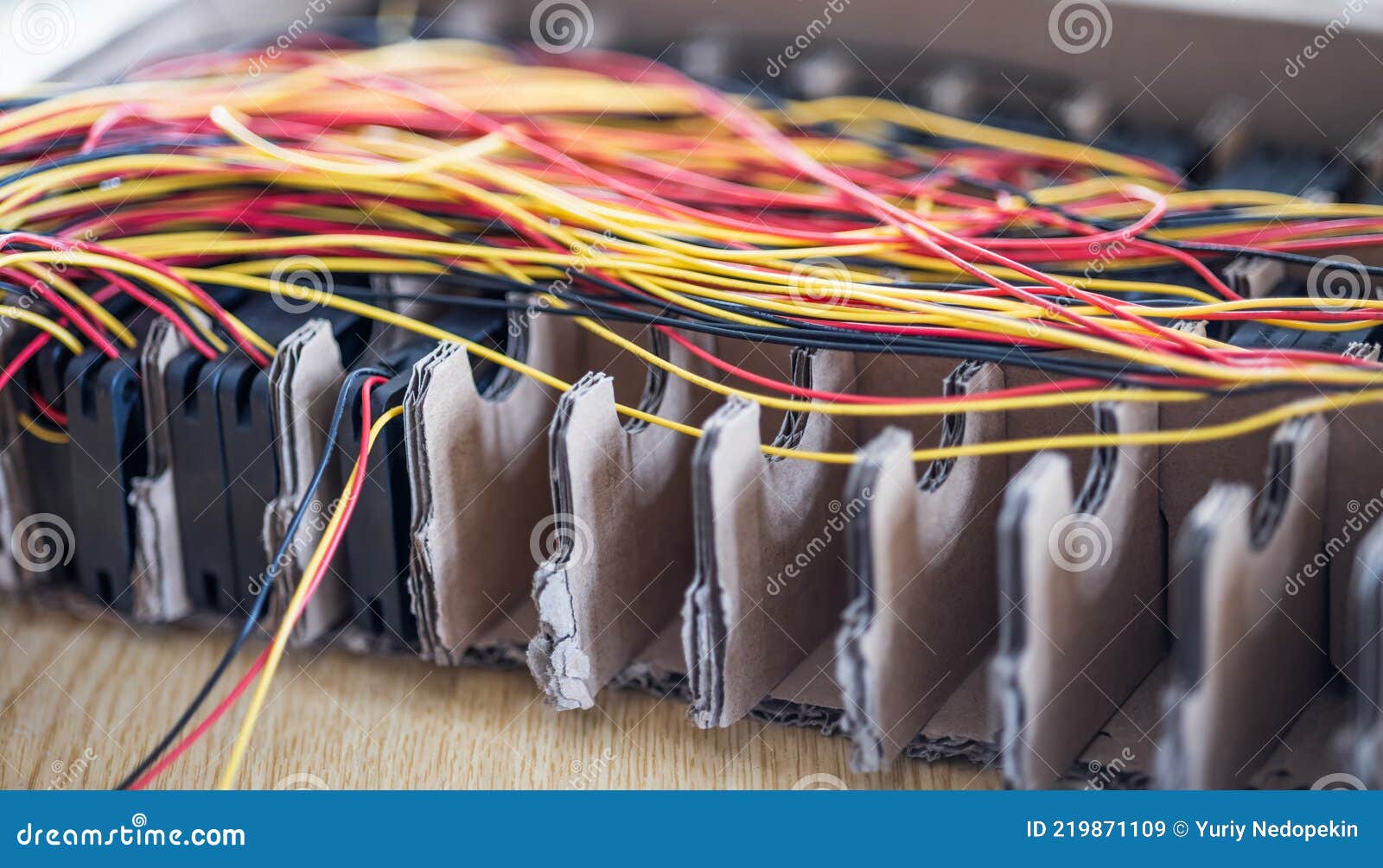 Bundle of Cut Thin Wires with Color Connections Stock Image - Image of ...