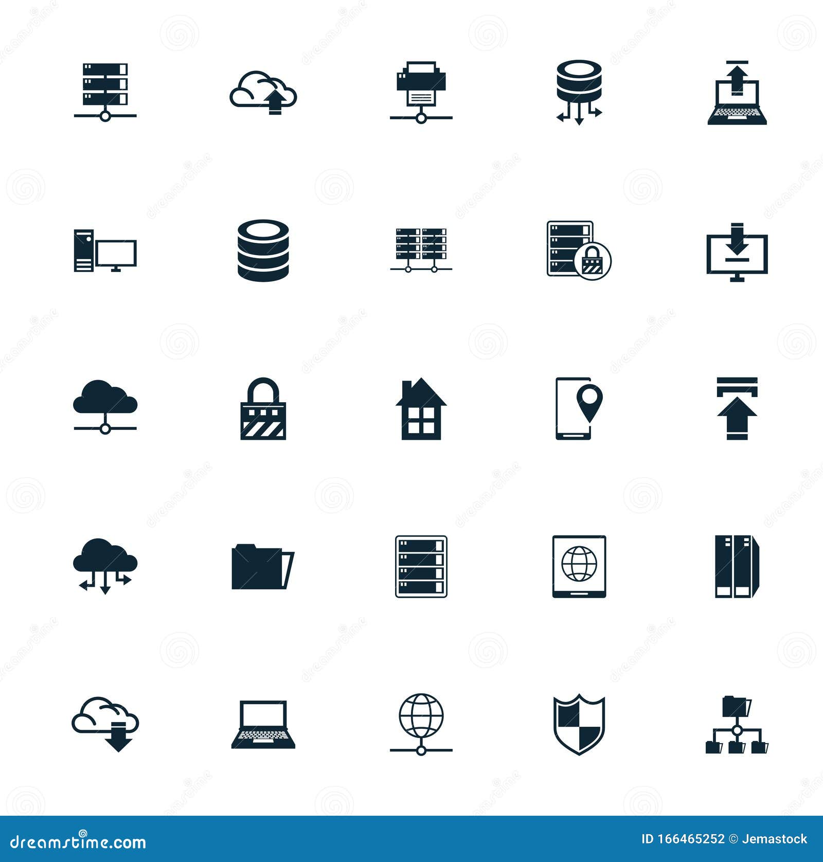 Bundle of Data Center Set Icons Stock Vector - Illustration of concept ...