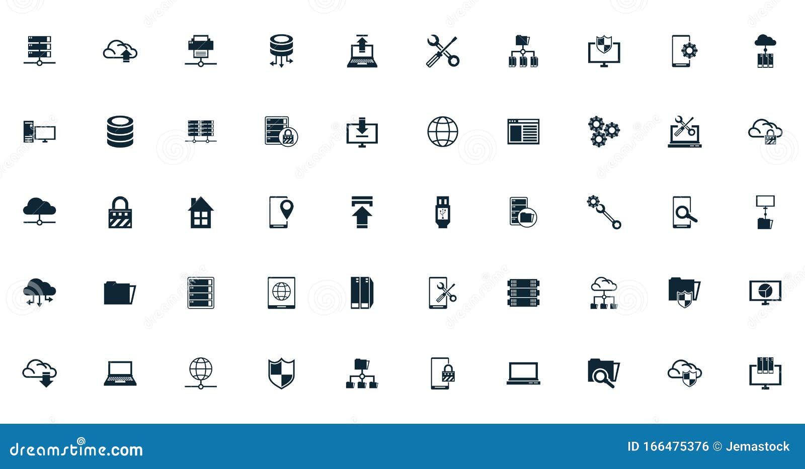 Bundle of Data Center Set Icons Stock Vector - Illustration of service ...