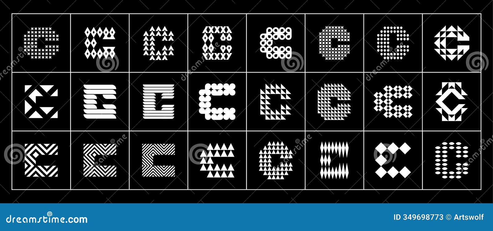 Bundle of Decorative Abstract Letter C Logo Design Stock Vector ...