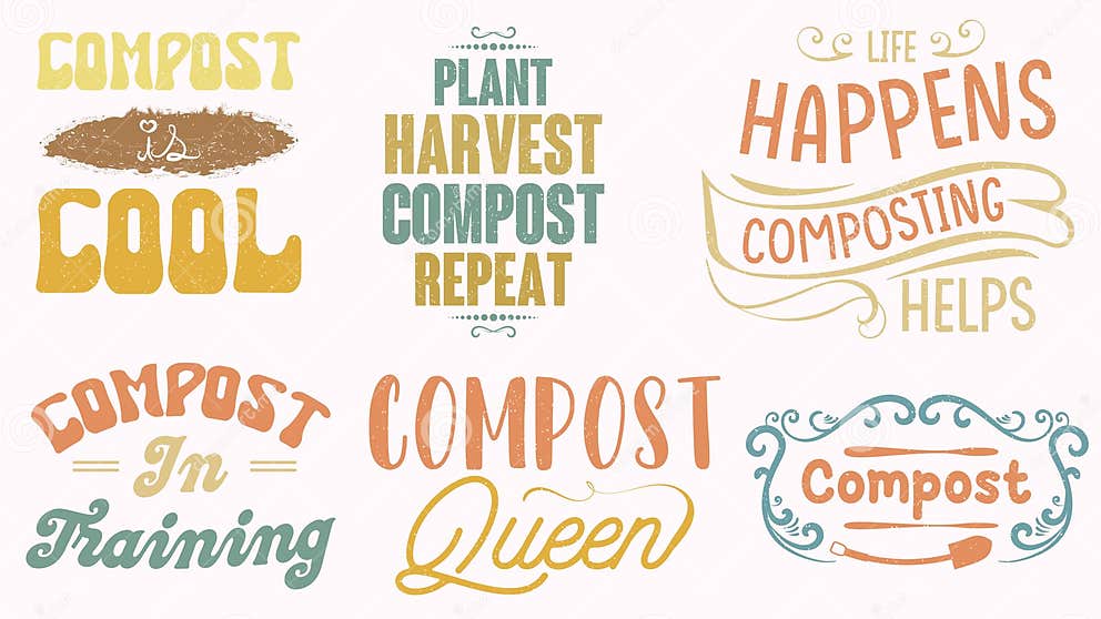 Bundle Design of Compost. Typography, T Shirt, Poster, Label,design ...