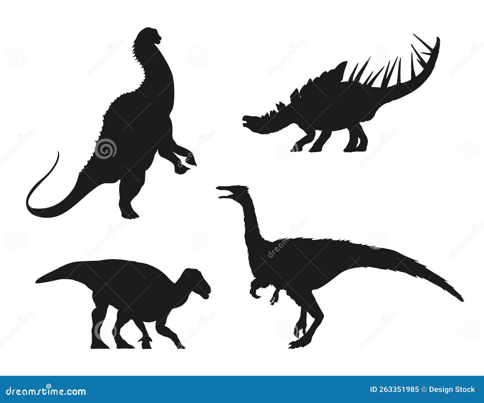 Bundle Of Dinosaurs Set Silhouettes Vector.zip, Dinosaurs Set ...